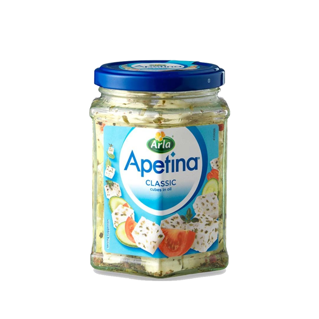Apetina® Feta - White Cheese Cubes in Oil with Herbs and Spices 265g